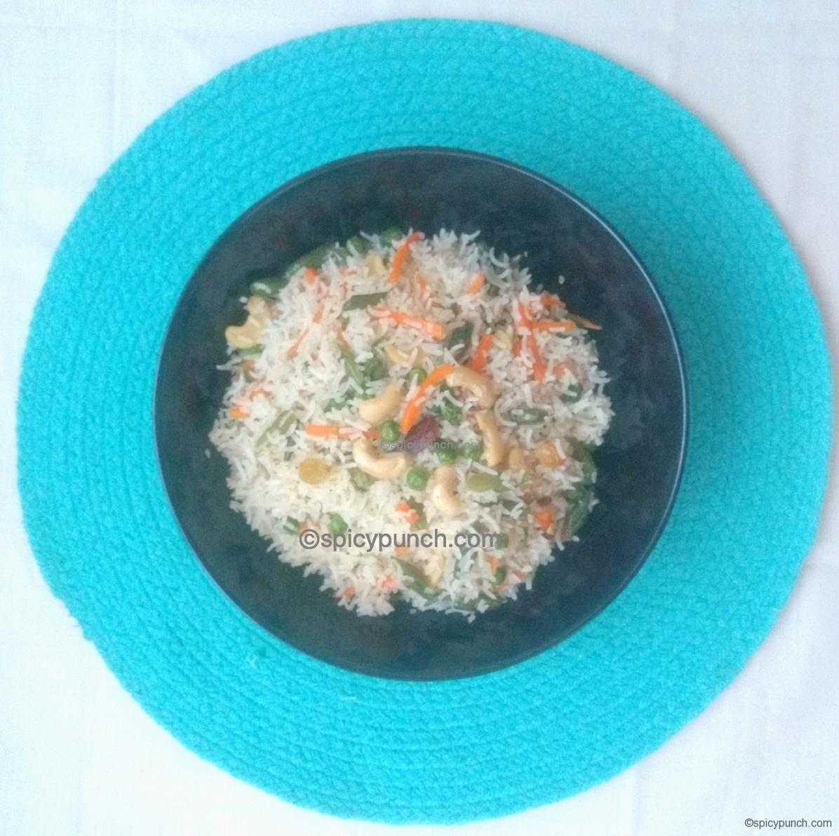 Bengali vegetable fried rice recipe - Spicy punch