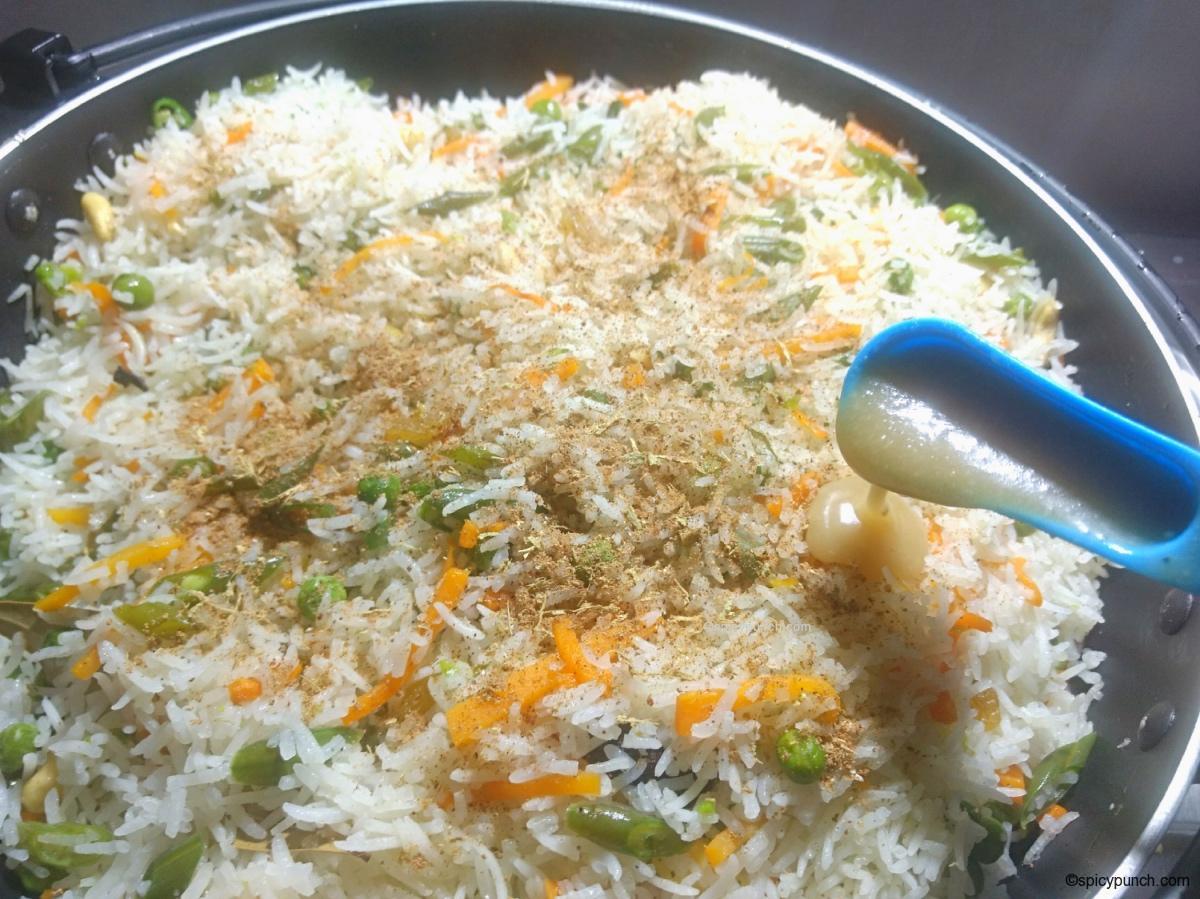 Bengali vegetable fried rice recipe - Spicy punch