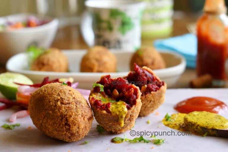 vegetable chop recipe - a bengali street style beetroot cutlet recipe