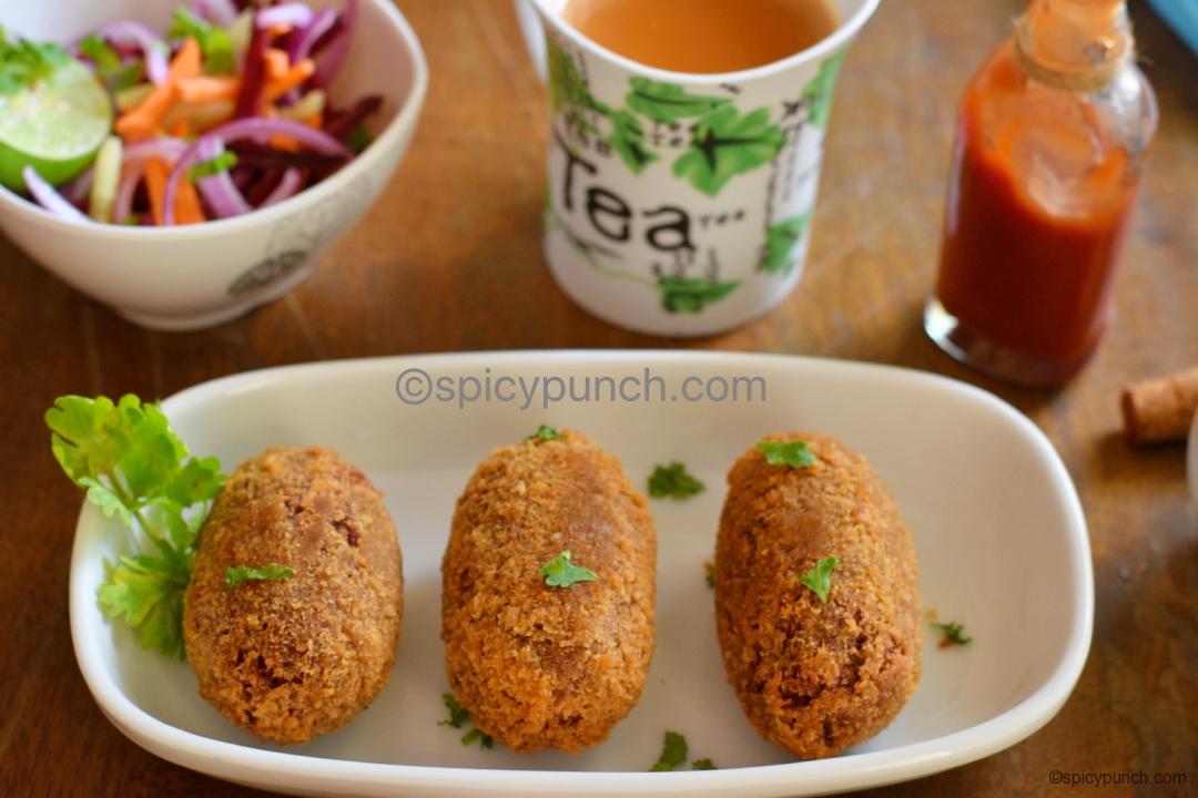 vegetable chop recipe - a bengali street style beetroot cutlet recipe
