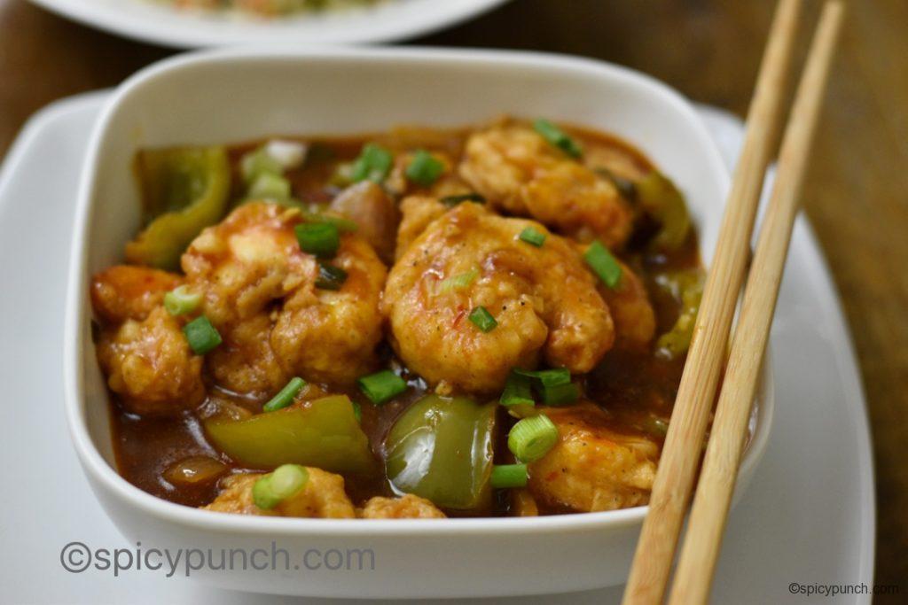 Chilli prawns gravy recipe | chinese style chilli prawns