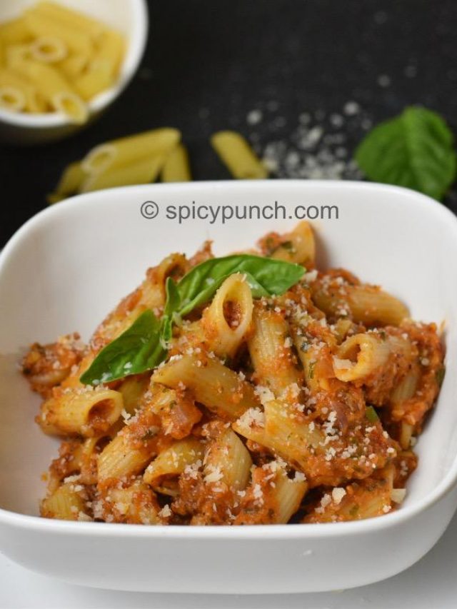 Creamy Red Sauce Pasta recipe aka Tomato Sauce Pasta