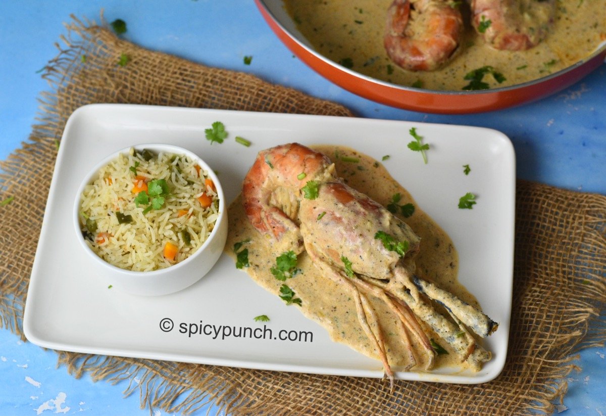 Creamy jumbo prawn recipe- a quick & easy recipe of giant shrimp