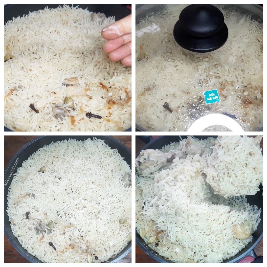 Kashmiri style chicken yakhni pulao recipe