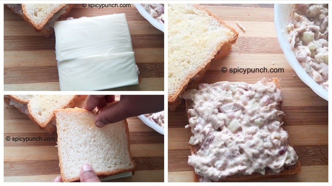 Mayonnaise chicken sandwich - Chicken sandwich with mayo & salad