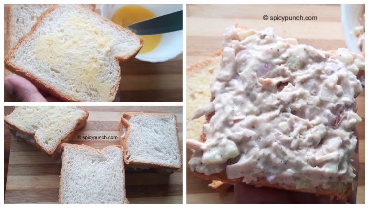 Mayonnaise chicken sandwich - Chicken sandwich with mayo & salad
