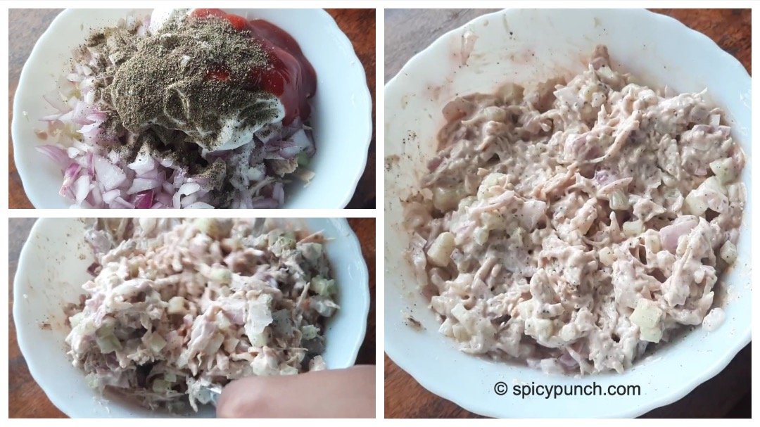Mayonnaise chicken sandwich - Chicken sandwich with mayo & salad