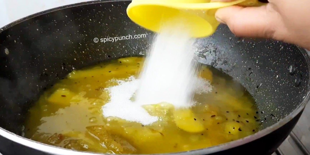 Kacha Aamer Chutney recipe - Bengali Biyebari'r style